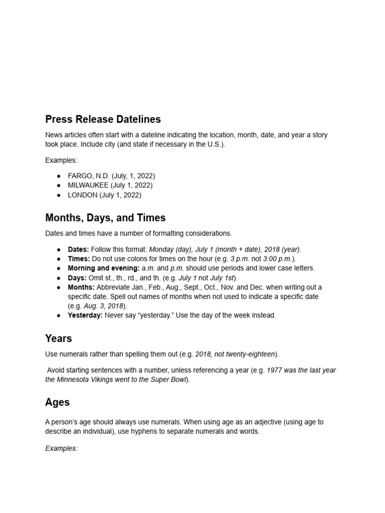 AP Style Cheat Sheet | PDF | Comma | Ellipsis