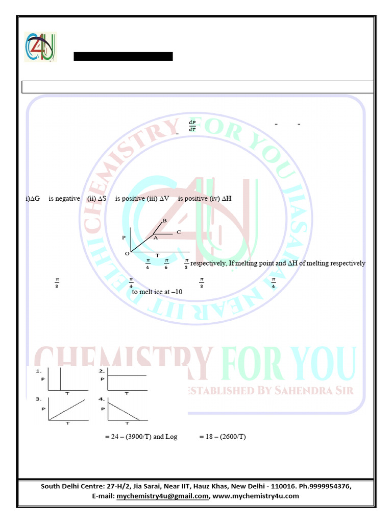 DPP 11 THERMODYNAMICS | PDF | Phase Diagram | Phase (Matter)