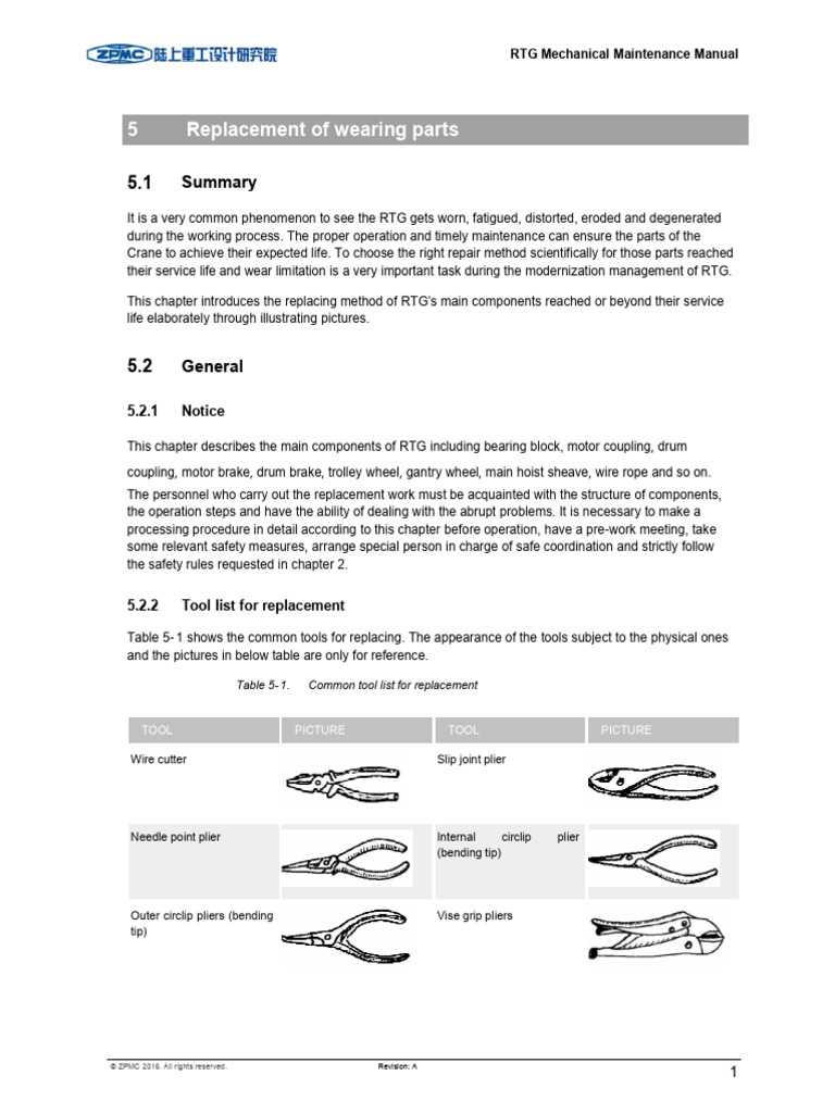 RTG Crane Maintenance Procedures | PDF | Crane (Machine) | Manufactured ...