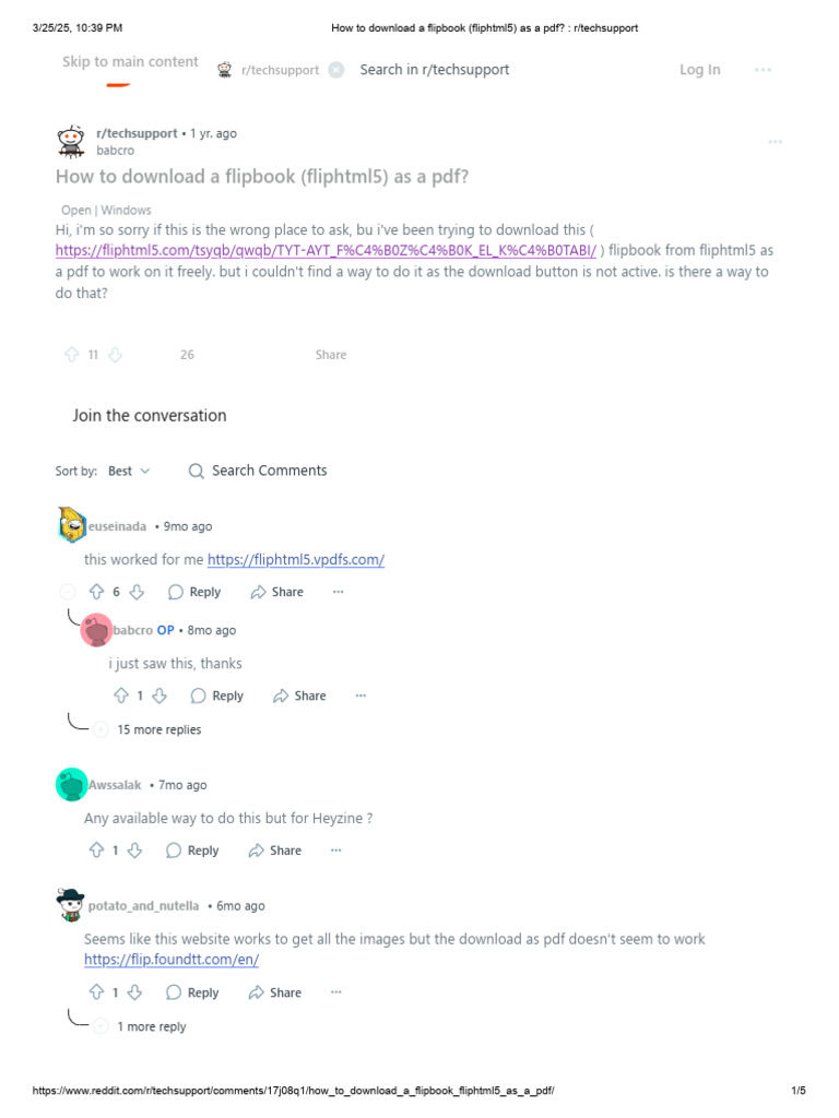 How To Download A Flipbook (Fliphtml5) As A PDF - R - Techsupport | PDF | Web Design | Html5