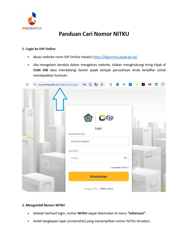 Panduan Menemukan Nomor NITKU | PDF