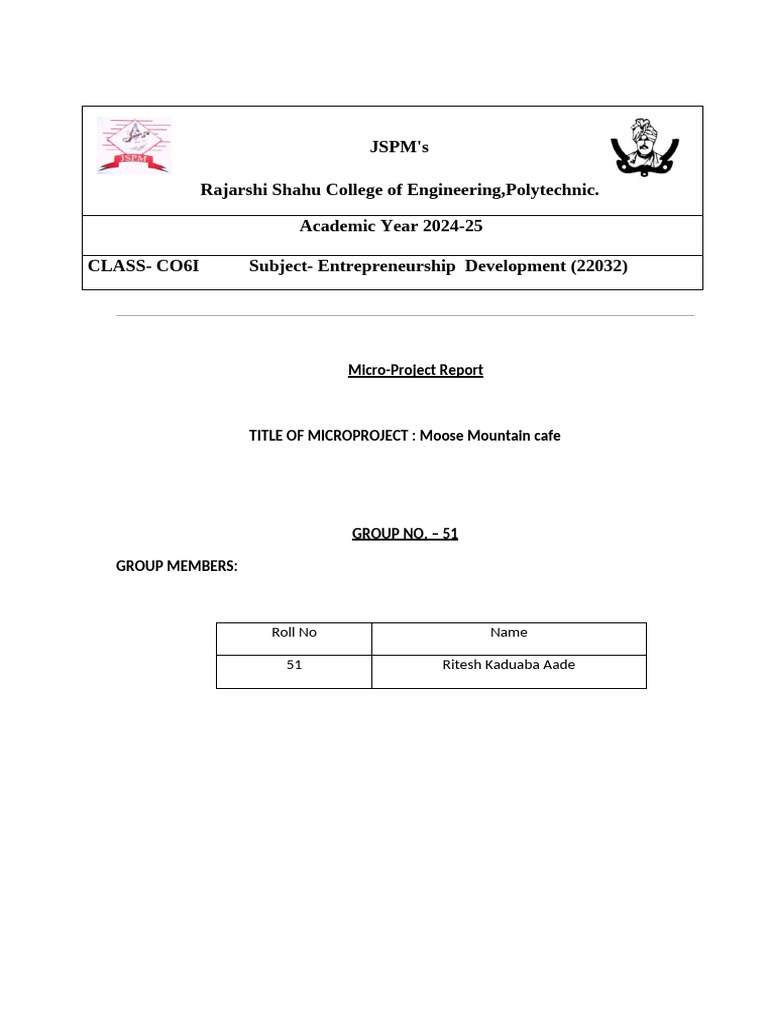 Ede Microproject Report Rit | PDF | Restaurants | Menu