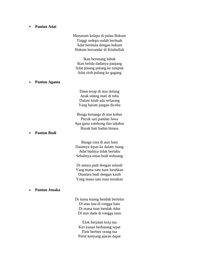contoh pantun | PDF