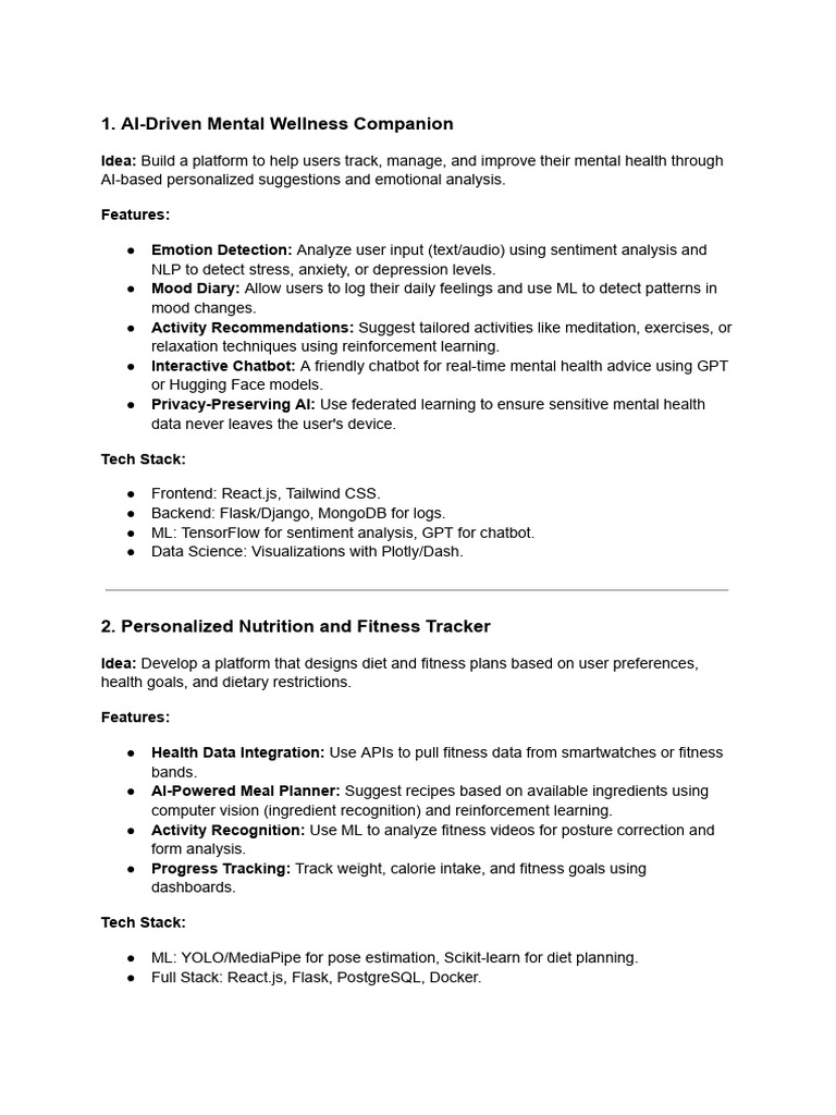 Project Ideas Major 8th Sem | PDF | Artificial Intelligence ...