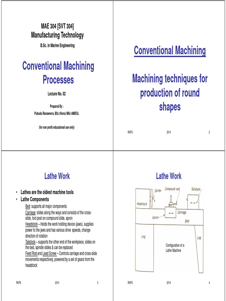 02_Conventional_Machining_Processes | PDF | Drilling | Machining