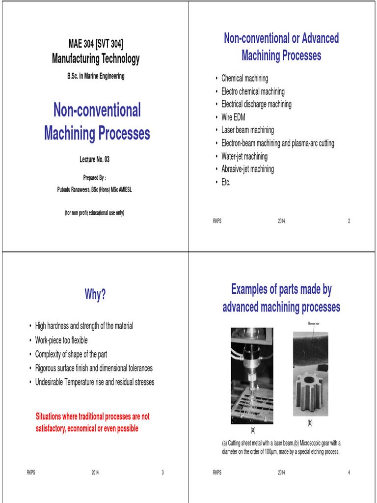 03 Non-Conventional Machining Processes | PDF | Grinding (Abrasive ...