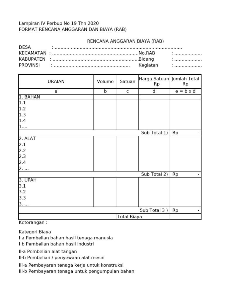 1b. Lampiran Form RAB | PDF