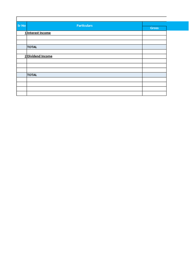 Income Reco Sheet - Blank | PDF