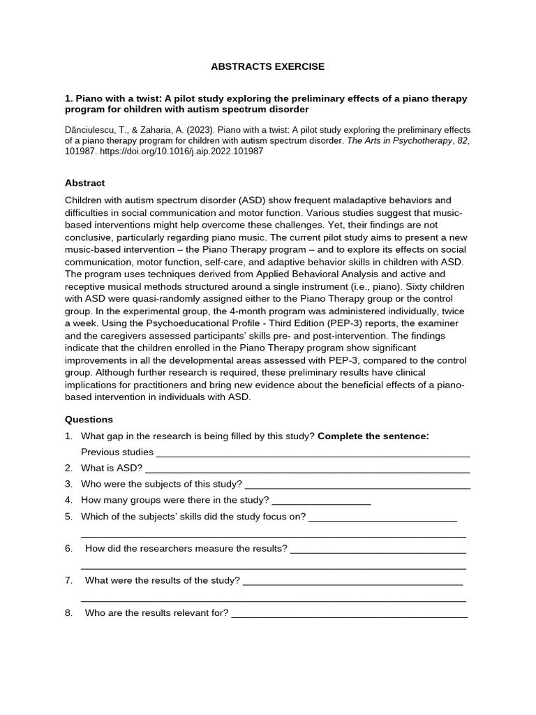 Mitkadmim ABSTRACTS With Questions | PDF | Autism | Self Esteem