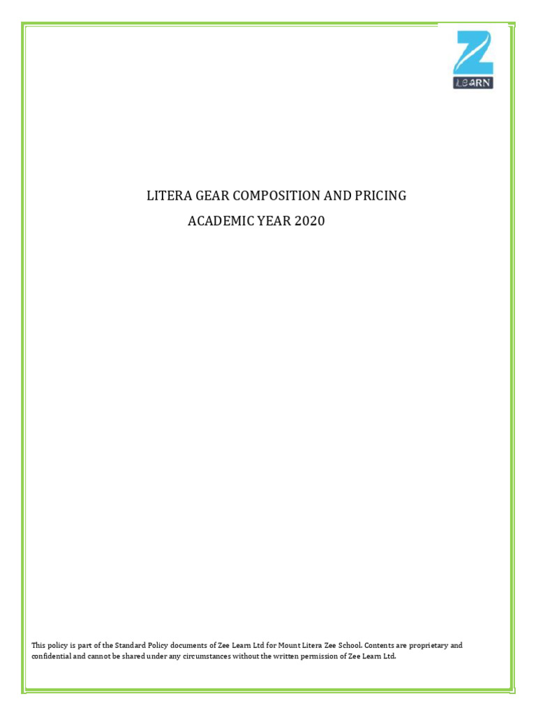 Litera Gear Policy AY 2020 1 | PDF | Science | Inquiry