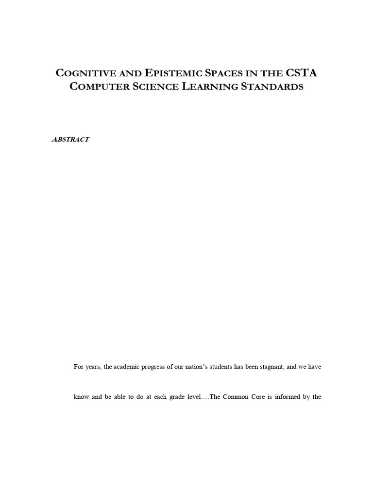 Analyzing CSTA K-12 CS Standards | PDF | Analysis | Computer Science