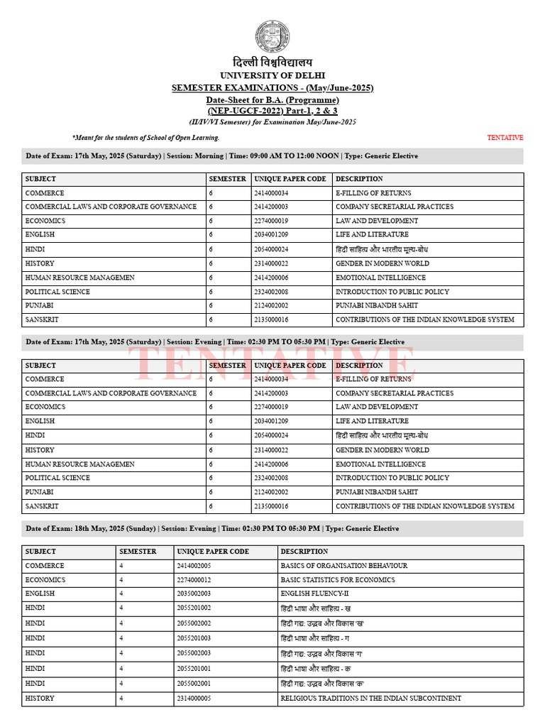 B.A. Programme | PDF | Mathematics | Urdu