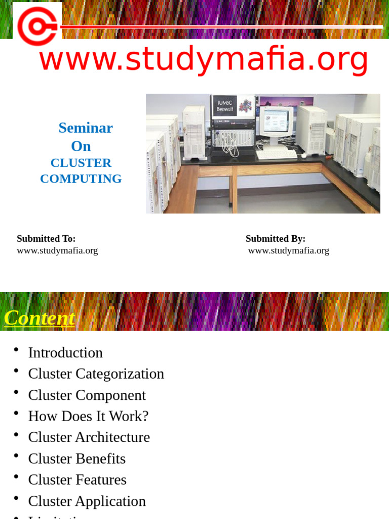 Mca Cluster Computing Pdf Computer Cluster Load Balancing Computing