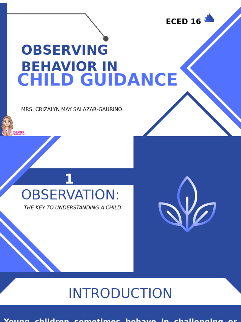 ECED 16 - Lesson 3 Observing Behavior in Child Guidance | PDF ...