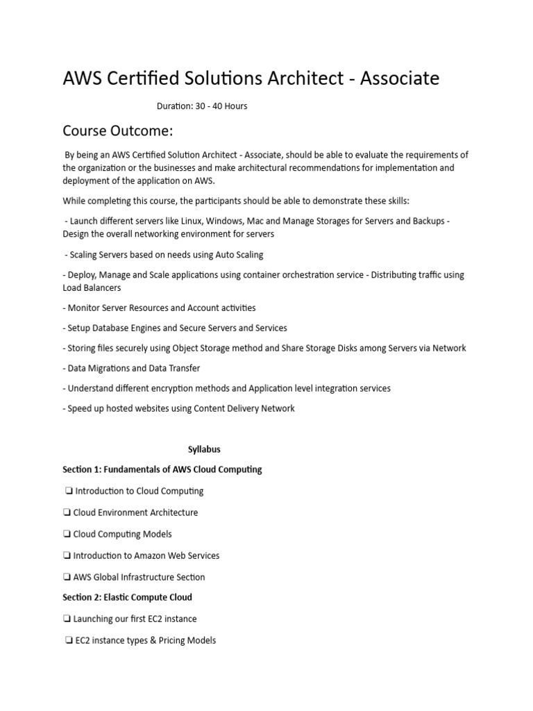 AWS Certified Solutions Architect | PDF | Cloud Computing | Internet