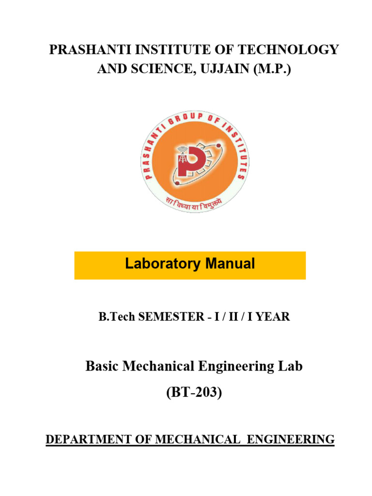 BME Lab Manual Feb 2025 | PDF | Internal Combustion Engine | Piston