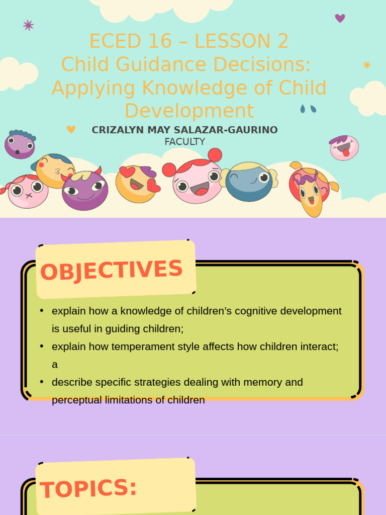 ECED 16 - Lesson 2.1 Child Guidance Decisions (Part 1) - 2 | PDF | Temperament | Perception