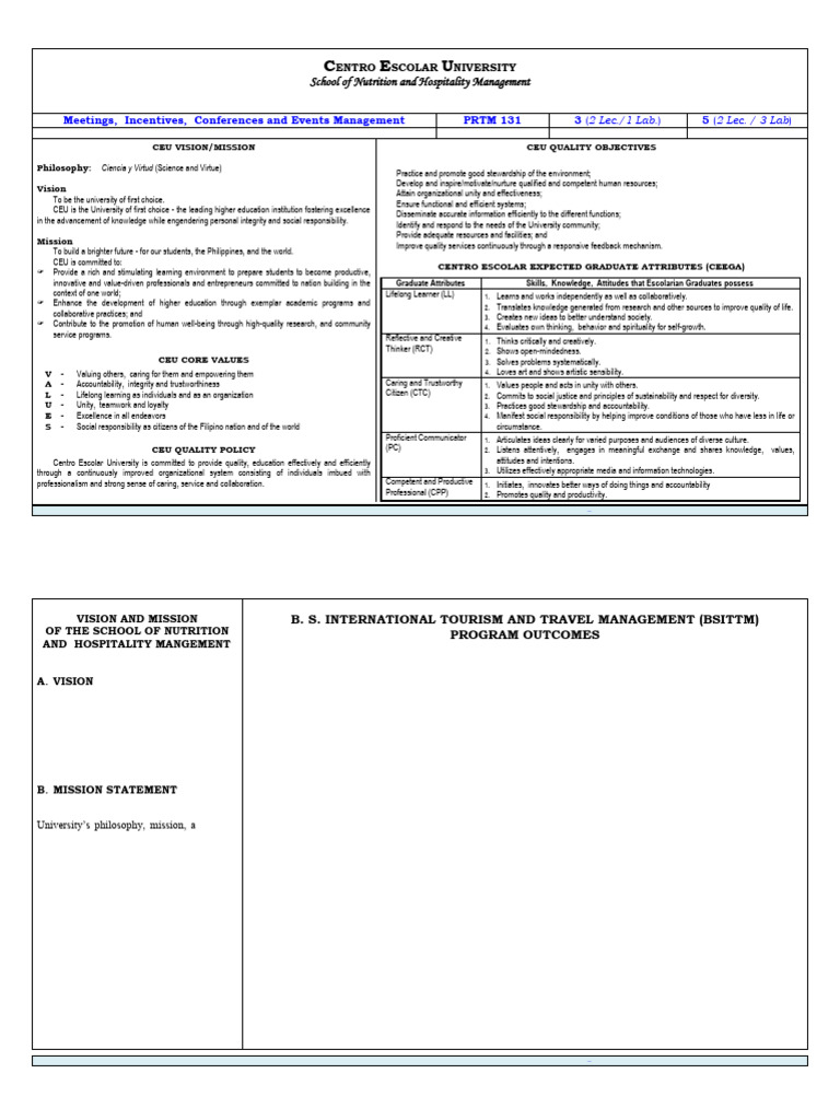 1 PRTM 131 - MICE Management | PDF | Learning | Cognition