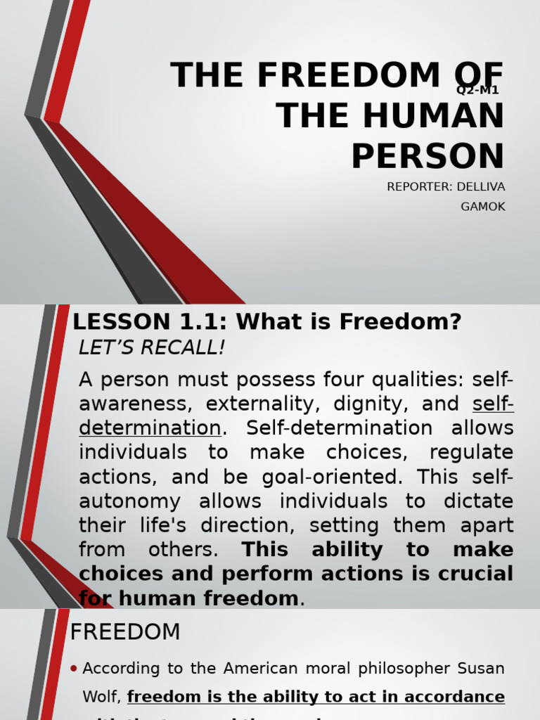 THE FREEDOM OF THE HUMAN PERSON | PDF | Psychology | Behavioural Sciences