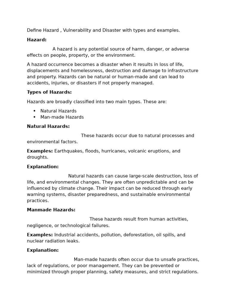 Disaster assignment | PDF | Natural Disasters | Hazards