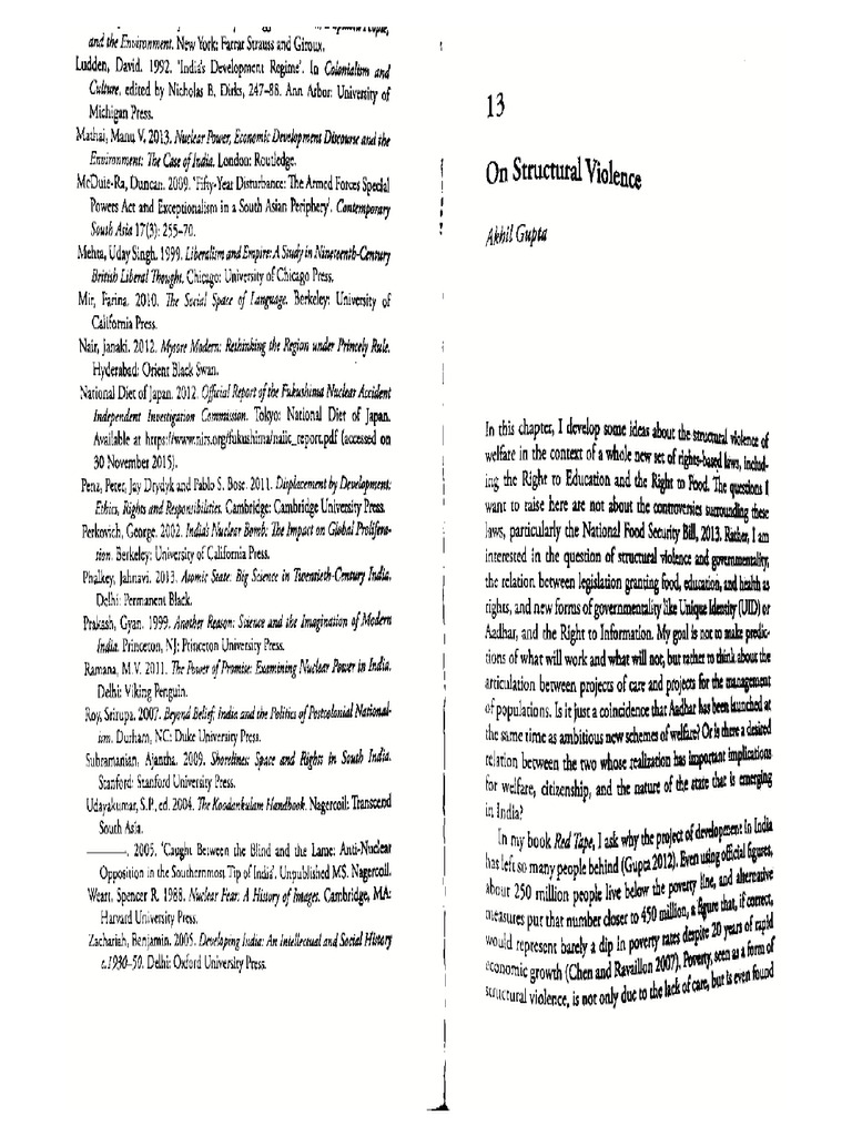 Akhil Gupta - On Structural Violence | PDF