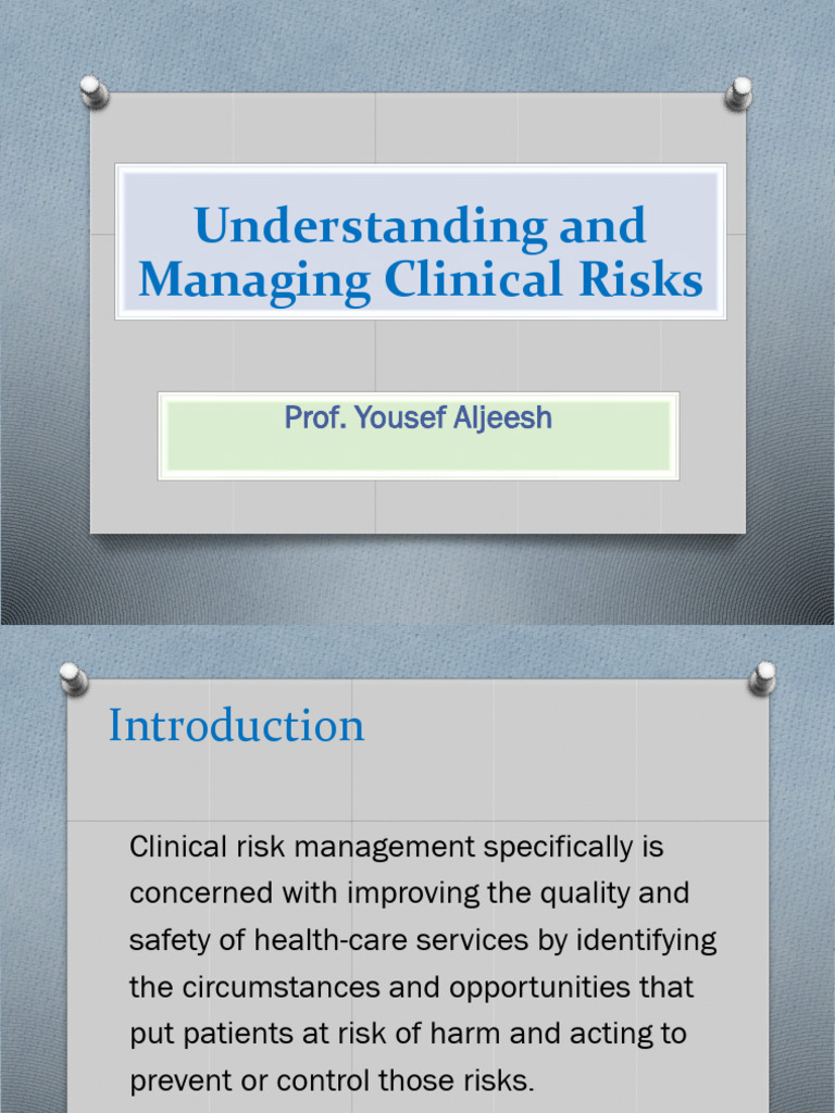 Official One Understanding and Managing Clinical Risks | PDF | Risk ...