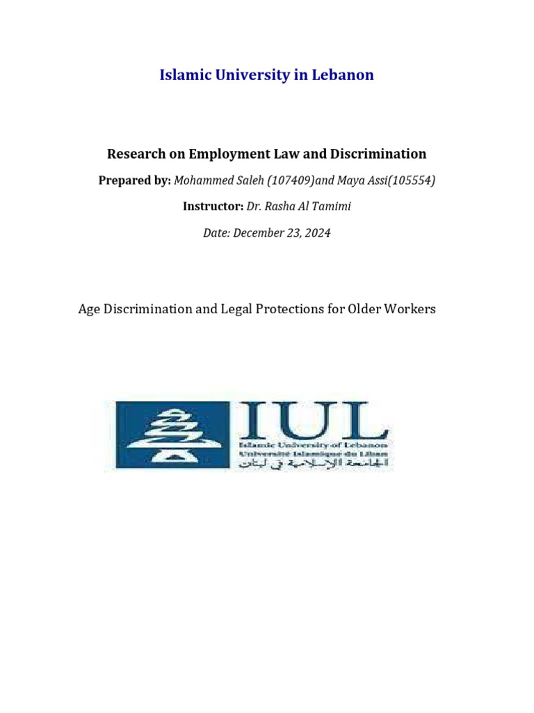 Legal English Age Discrimination Research | PDF | Ageism | Employment