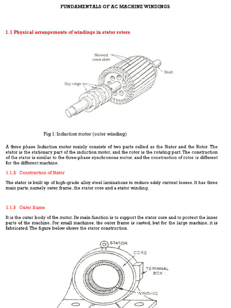 Fundamentals of AC Machine Winding | PDF