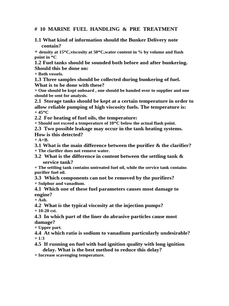 10 MAR. FUEL HANDLING AND PRETREATMENT | PDF