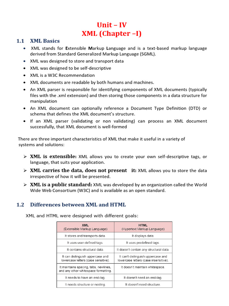 Unit - IV Web Technologies Notes | PDF | Ajax (Programming) | Xml