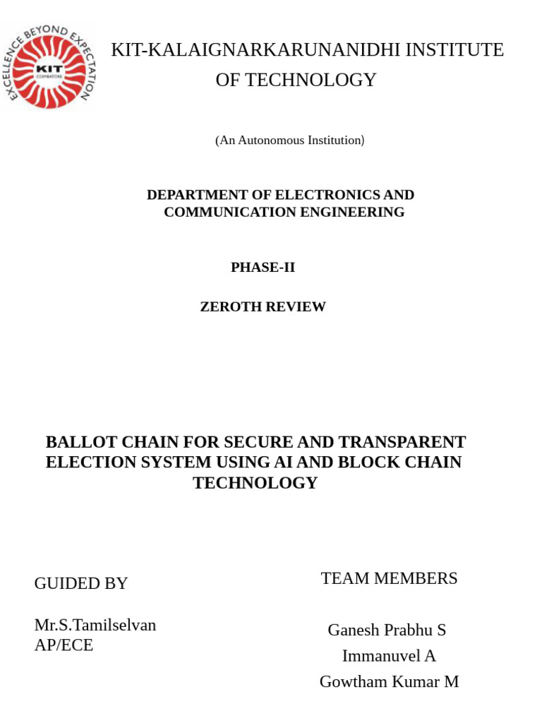 PHASE-II Zeroth Review | PDF | Electronic Voting | Computer Science