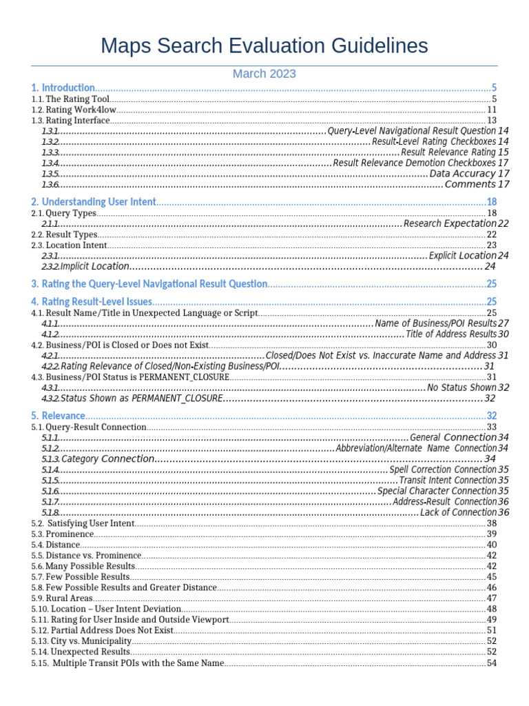 Maps Search Evaluation Guidelines (Phần 1) | PDF | Information Retrieval | Computing