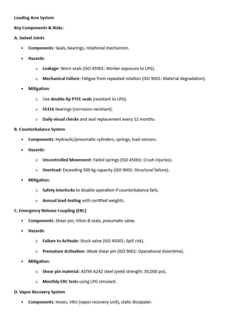 Loading Arm System: Components & Risks | PDF | Stainless Steel | Corrosion