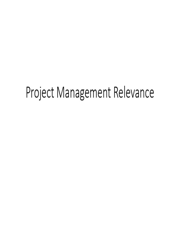 PM Relevance | PDF | Project Management | Economies