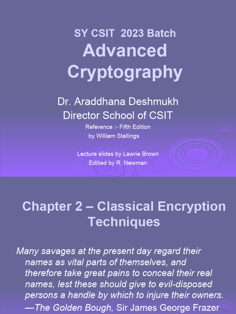 Classical Encryption Techniques Overview | PDF | Cryptography ...