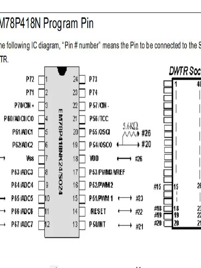 EM78P418N Socket Pinout | PDF