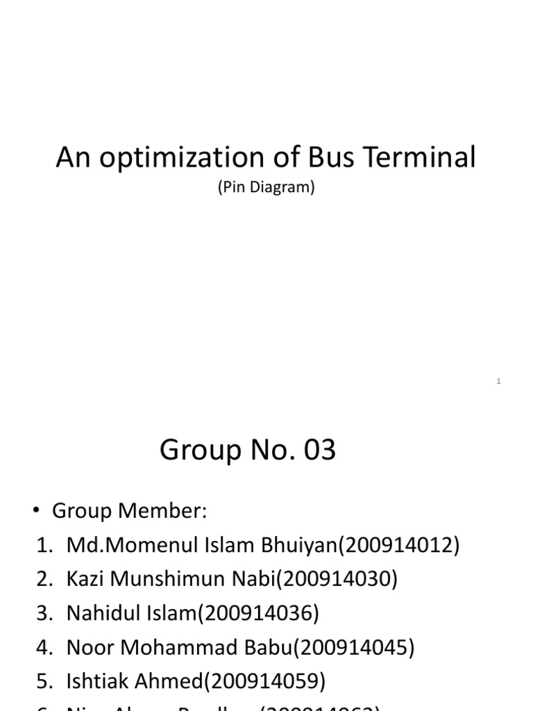 An Optimization of Bus Terminal: (Pin Diagram) | PDF
