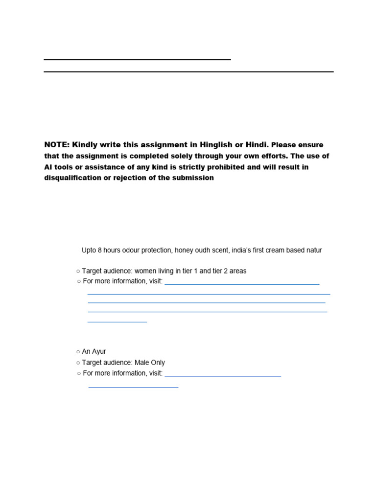 Copywriting Assignment Fresher (2025) | PDF | Copywriting