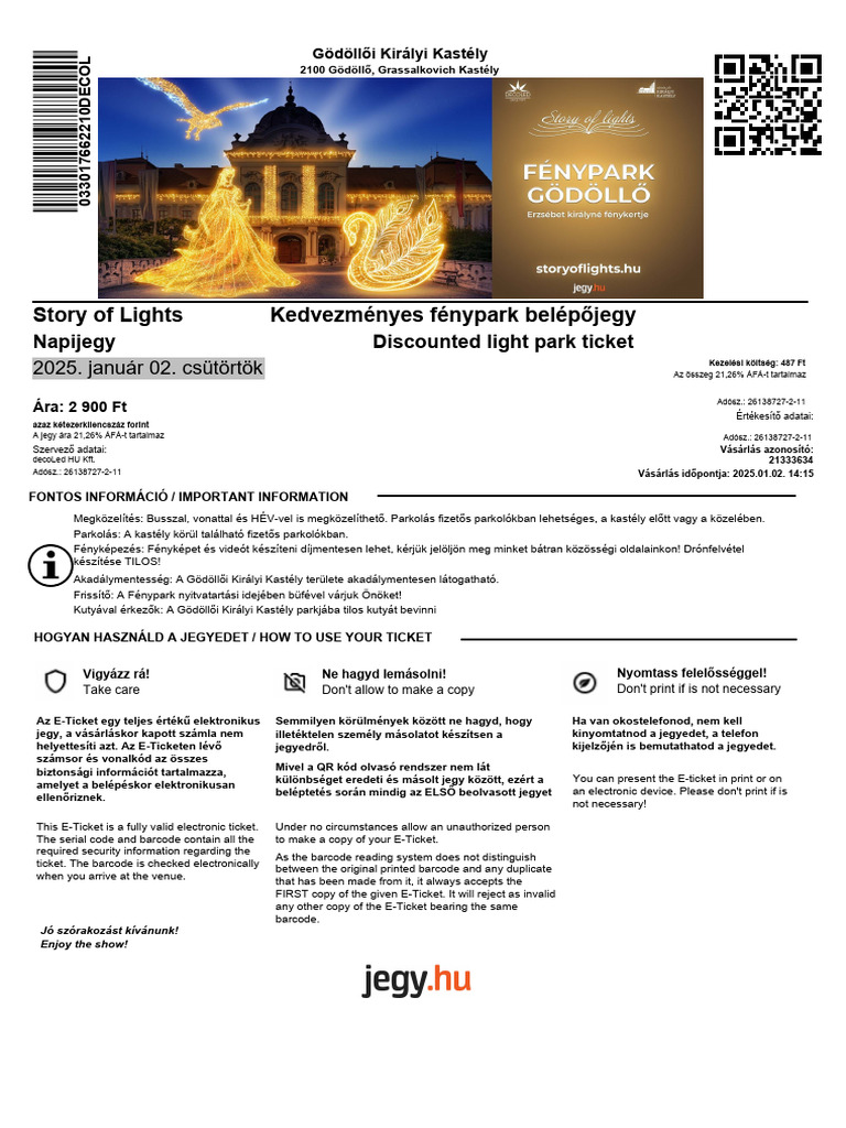 Gyerek Jegy - Gödöllő Fénypark | PDF