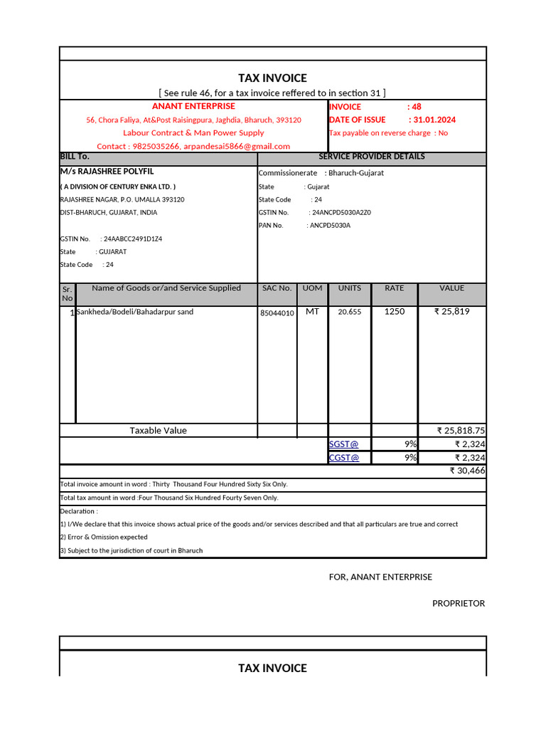 Tax Invoices for Labour Supply Services | PDF | Taxes | Prices