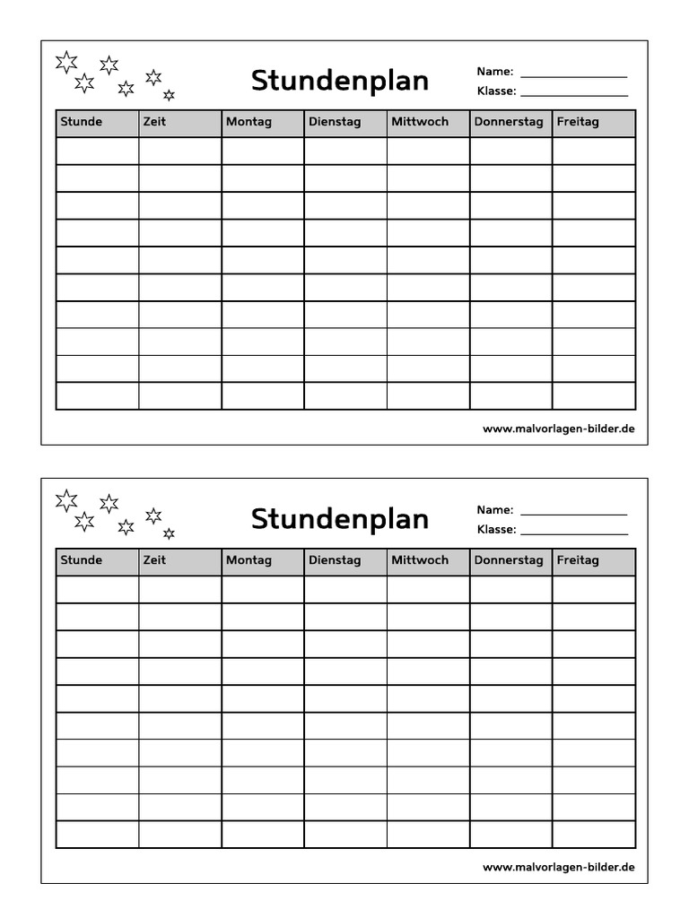 Stunden Plan | PDF