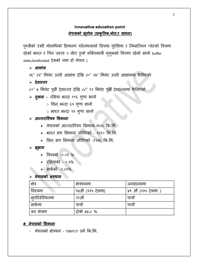 Nepal Ko Bhugol | PDF