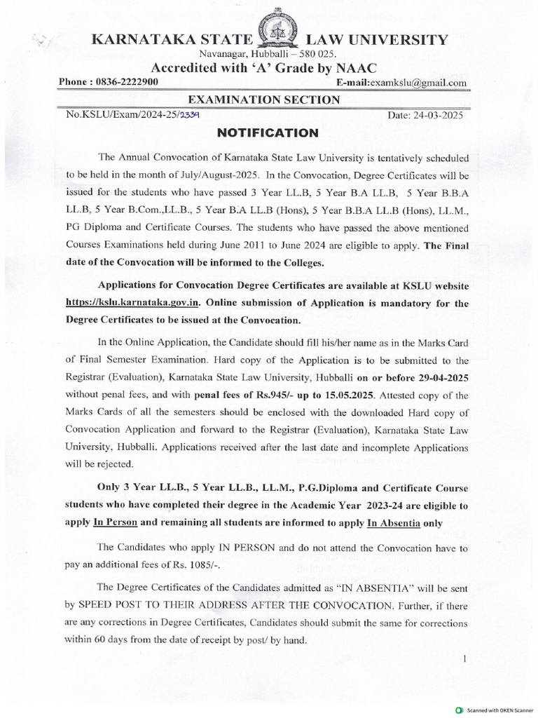 Notification 1 | PDF