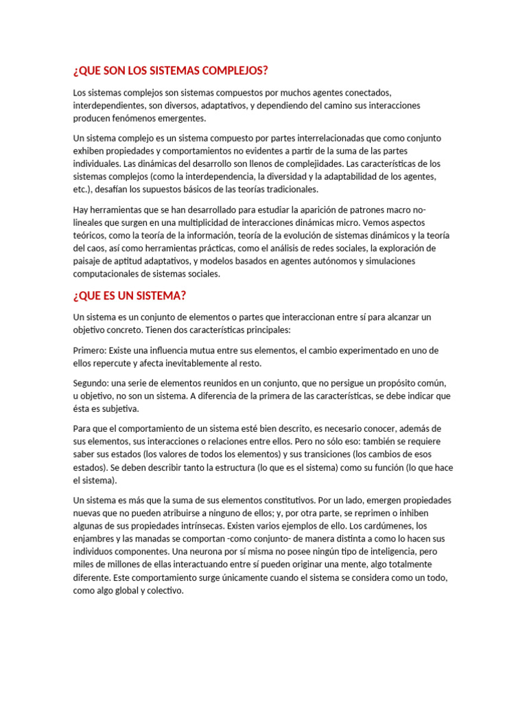 Sistemas Complejos Que | PDF | Teoría del caos | Sistema