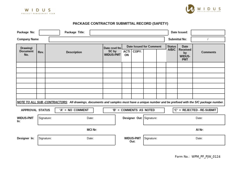 Safety Submittal Record for Contractors | PDF