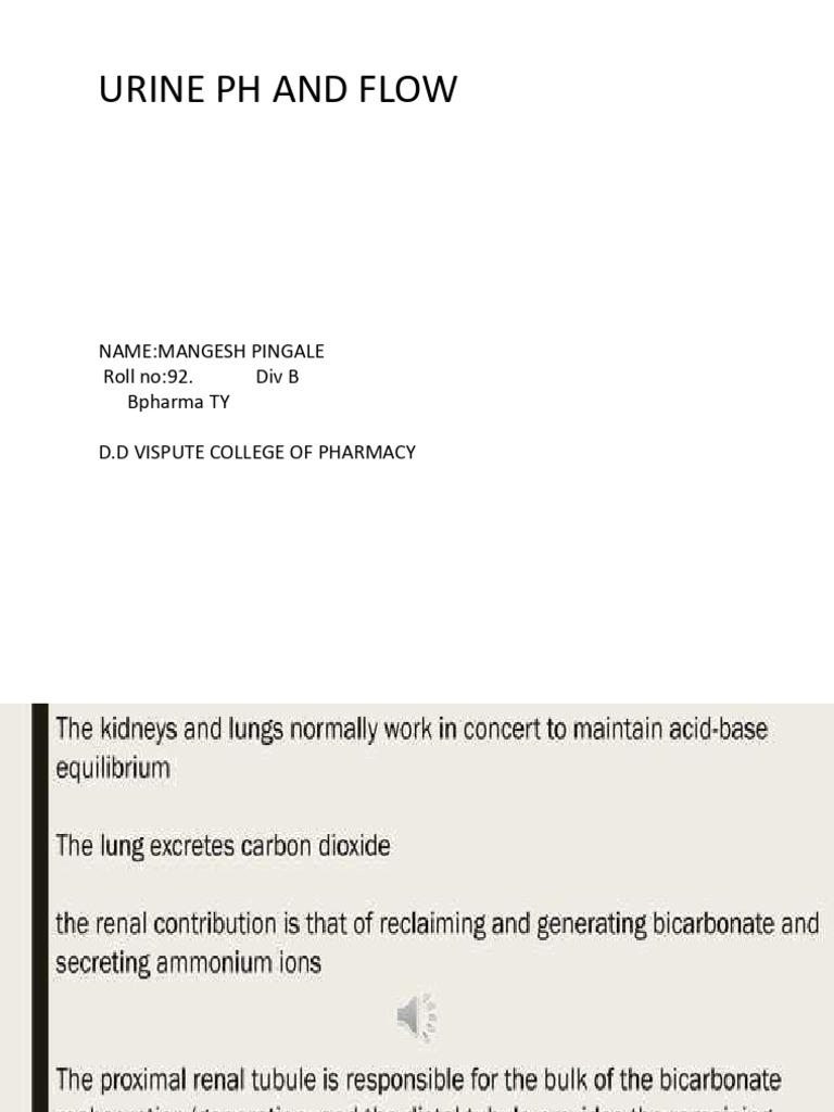 Urine PH and Its Flow - BioPHARM | PDF