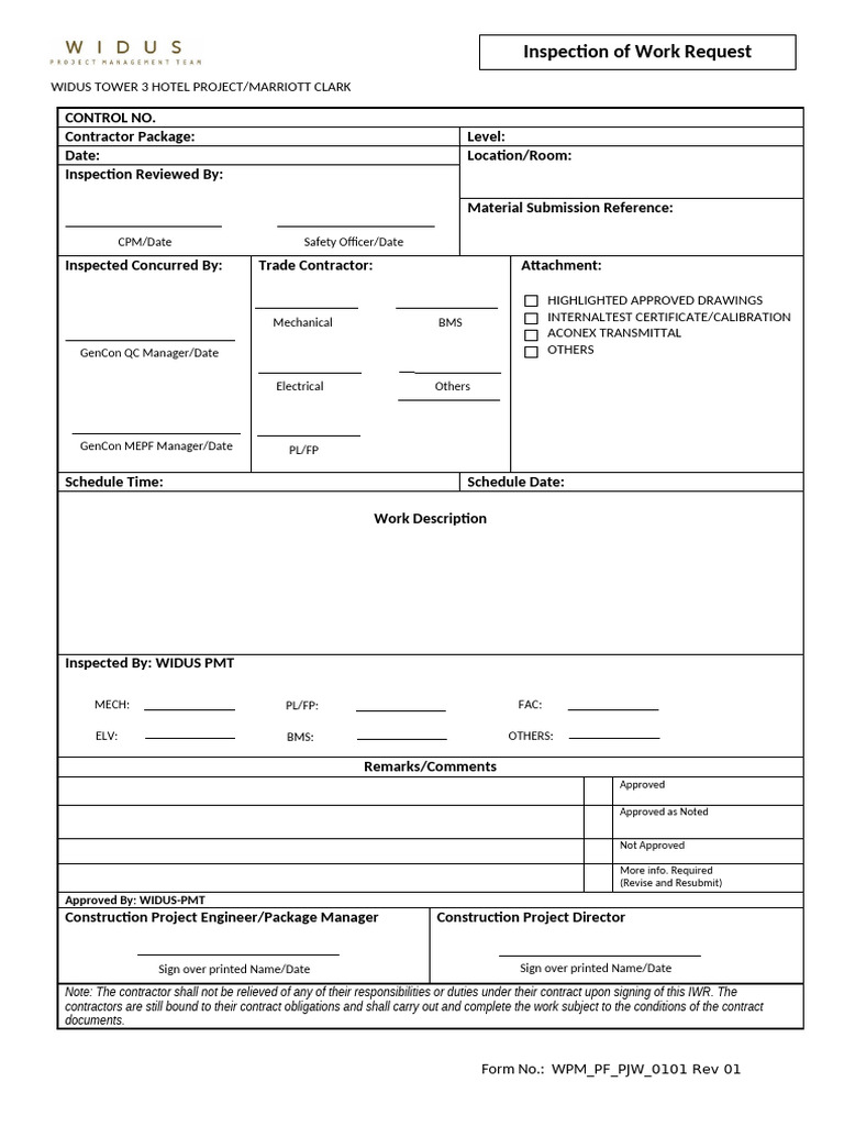 WIDUS Tower 3 Hotel Inspection Report | PDF