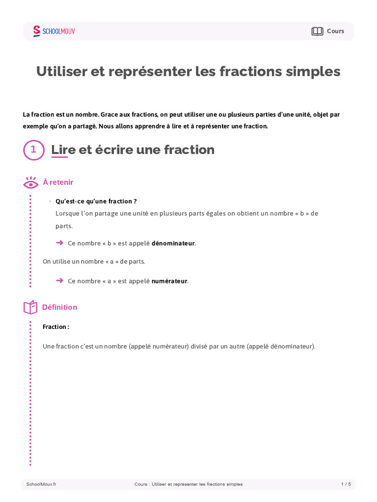 Introduction aux fractions simples | PDF | Arithmétique | Concepts ...