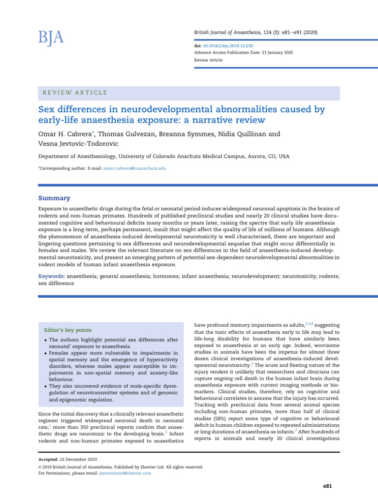 Sex Differences in Neurodevelopmental Abnormalitie | PDF | Hippocampus | Regulation Of Gene ...