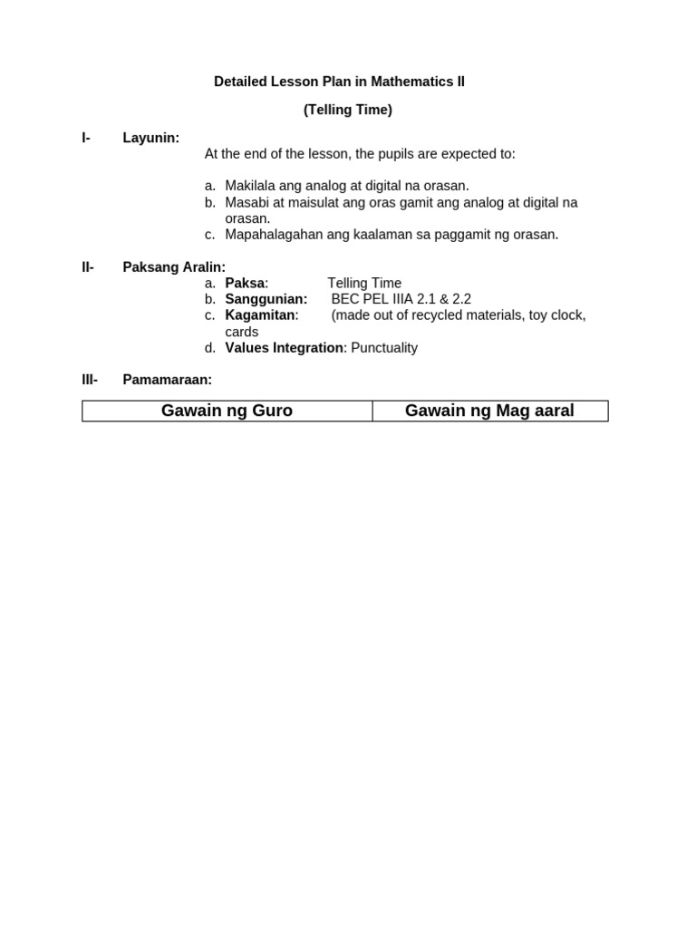 Demo Teaching | PDF